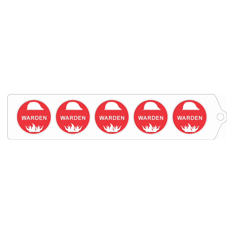 Hard Hat Label - Fire Warden, 50mm Diameter Vinyl Discs, Pack of 5 ...