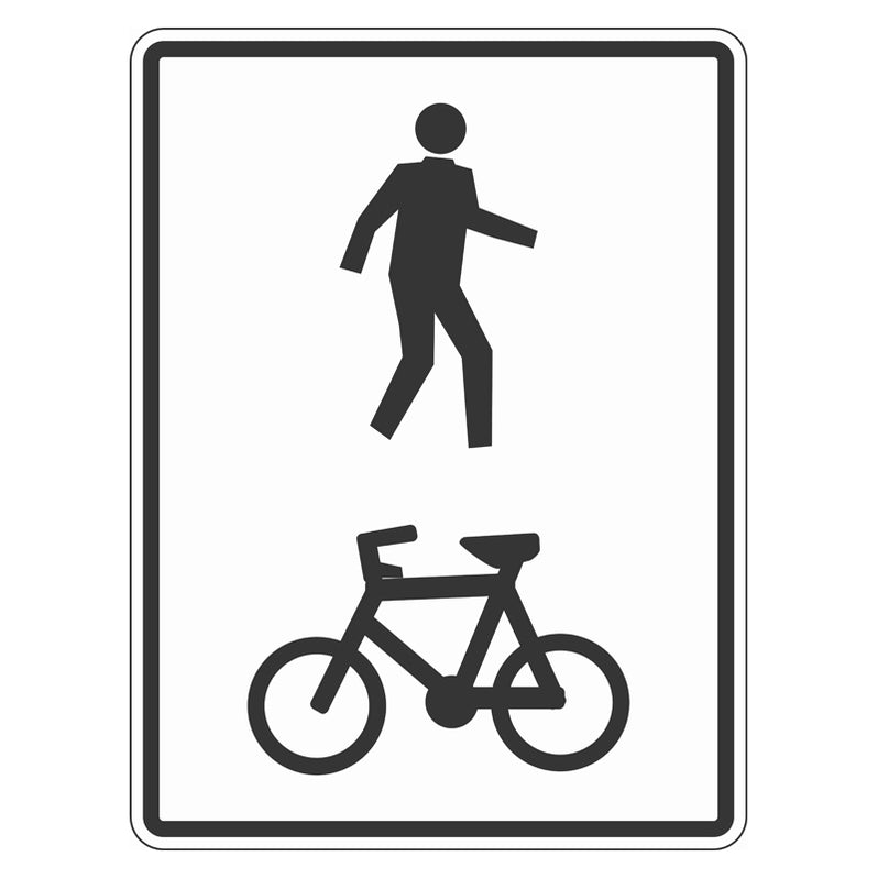 Traffic Sign - Shared Zone 300x400mm Class 1 Reflective Aluminium ...