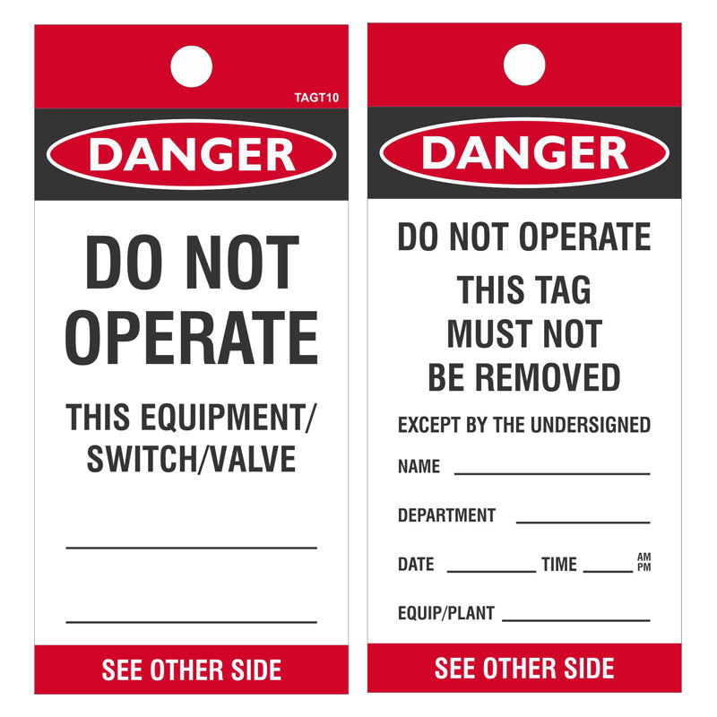 Do Not Operate Safety Tags - Tear Proof Synthetic 75x160mm Professional ...