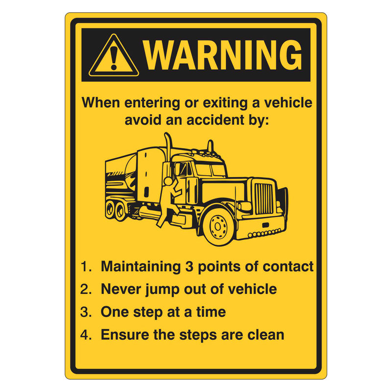 Warning Sign - When Entering Or Exiting A Vehicle 100x140mm Vinyl ...