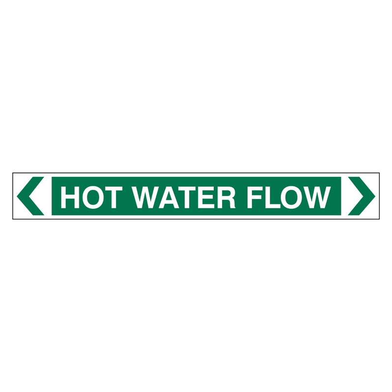 Pipe Marker - Hot Water Flow — Safetysigns.com.au