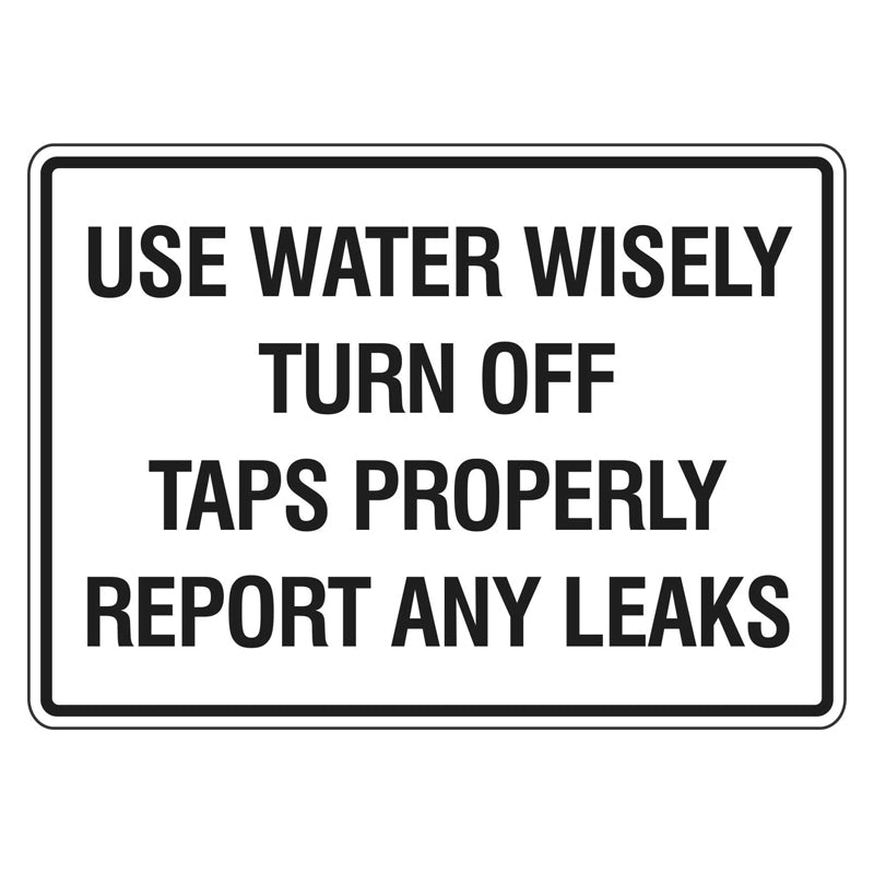 Water Restriction Sign - Use Water Wisely 100x140mm Vinyl Pack of 5 ...