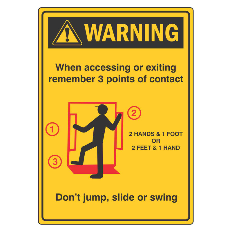 Warning Sign - When Accessing Or Exiting 100x140mm Vinyl Pack of 5 ...