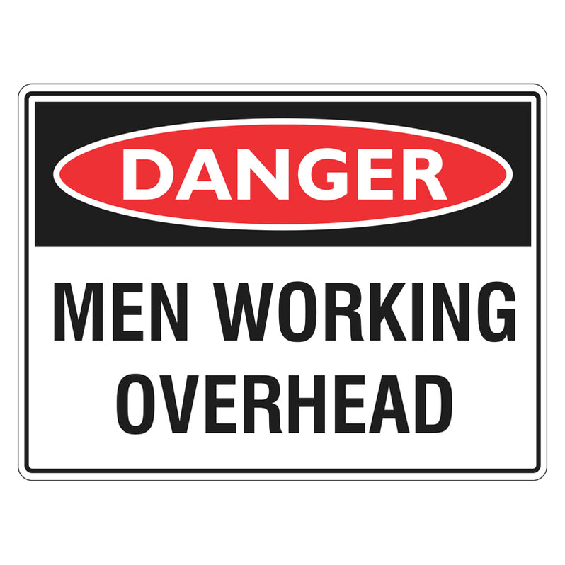 Danger Sign - Men Working Overhead — Safetysigns.com.au