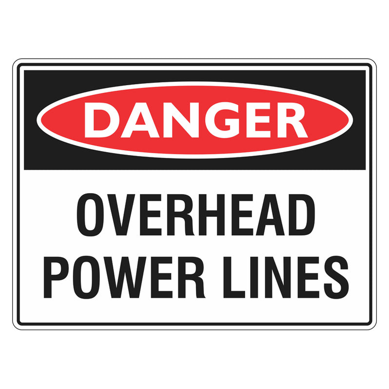 Danger Sign - Overhead Power Lines — Safetysigns.com.au