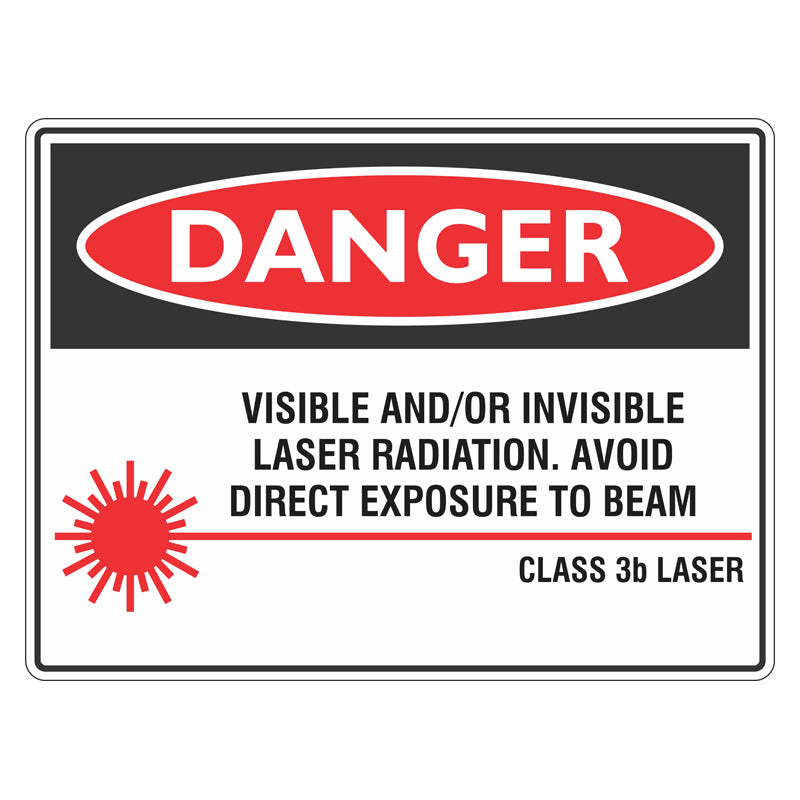 Danger Sign - Visible / Invisible Laser Radiation Avoid Direct Exposur ...