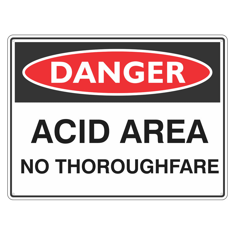 Danger Sign - Acid Area No Thoroughfare — Safetysigns.com.au