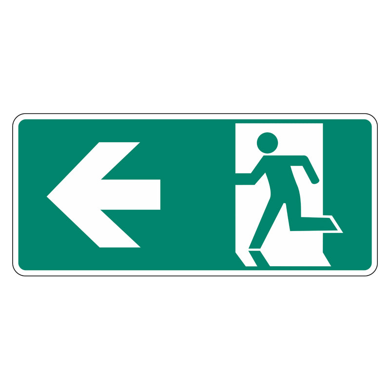 Exit Sign - Running Man 200 X 450mm Luminous Vinyl — Safetysigns.com.au