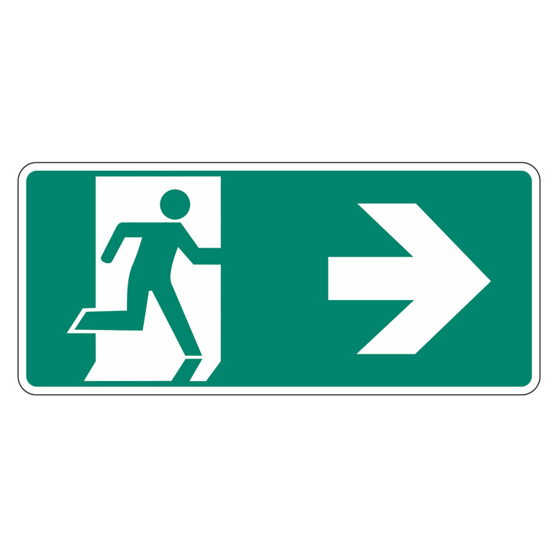 Exit Sign - Running Man 200 X 450mm Luminous Vinyl — Safetysigns.com.au