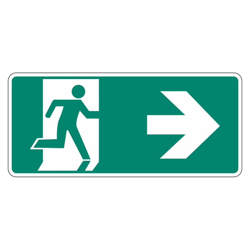 Exit Sign - Running Man 200 X 450mm Luminous Vinyl — Safetysigns.com.au