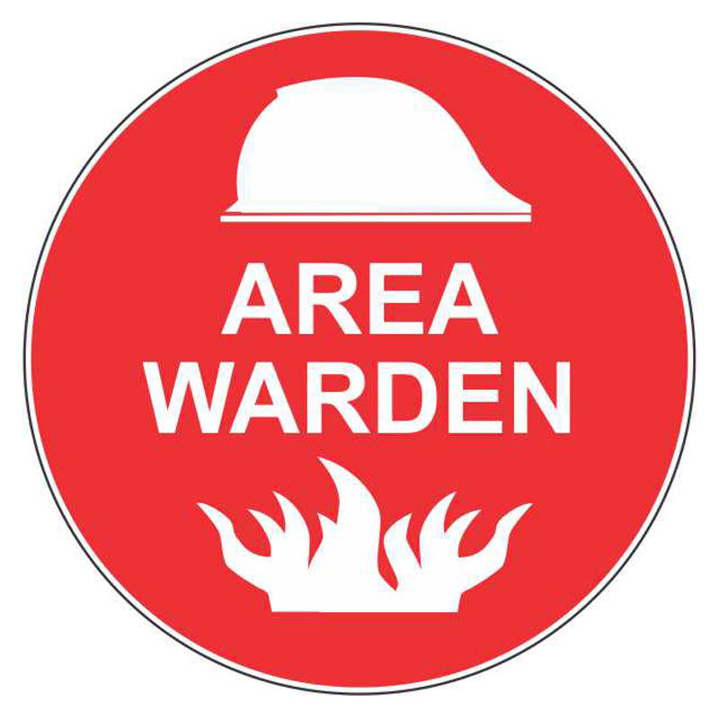 Hard Hat Label - Area Warden – Safetysigns.com.au