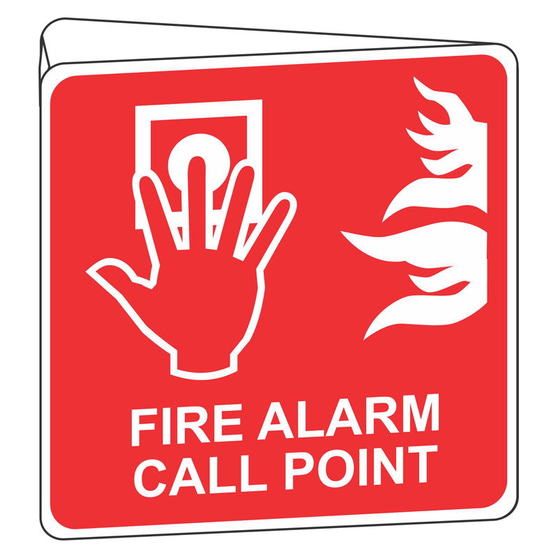Fire Alarm Call Point Sign Double Sided 225x225mm PP Safety Sign ...