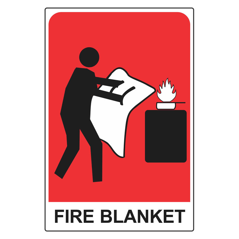 Fire Blanket Sign 150x225mm Vinyl Safety Sign — Safetysigns.com.au