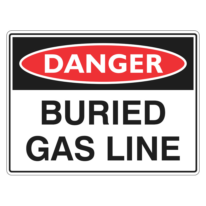 Danger Sign - Buried Gas Line — Safetysigns.com.au