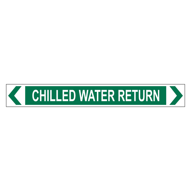 Pipe Marker - Chilled Water Return — Safetysigns.com.au