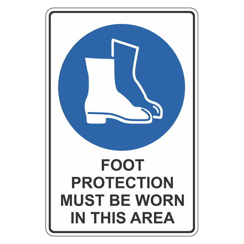 Mandatory Sign - Foot Protection Must Be Worn In This Area ...
