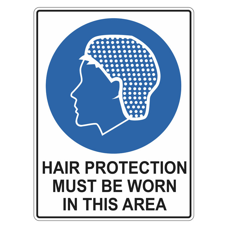 Mandatory Sign - Hair Protection Must Be Worn In This Area ...