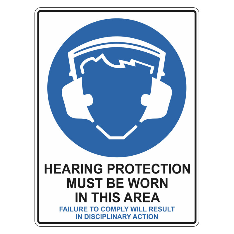 Mandatory Sign - Hearing Protection Must Be Worn In This Area ...