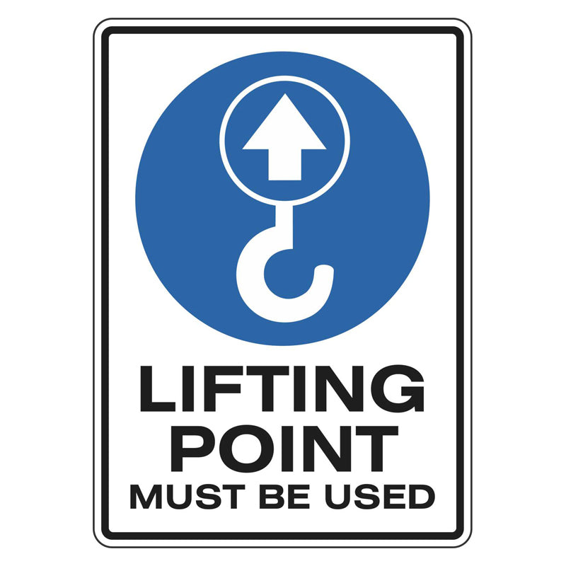Mandatory Sign - Lifting Point Must Be Used — Safetysigns.com.au