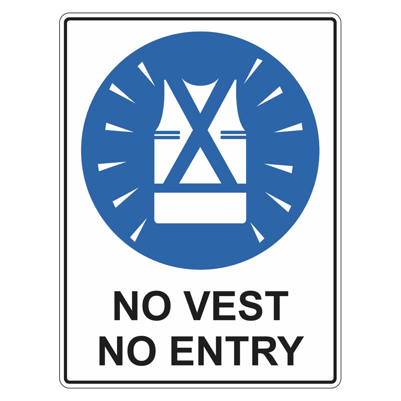 Mandatory Sign - No Vest No Entry — Safetysigns.com.au