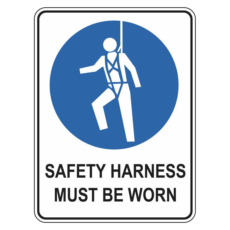 Mandatory Sign - Safety Harness Must Be Worn – Safetysigns.com.au