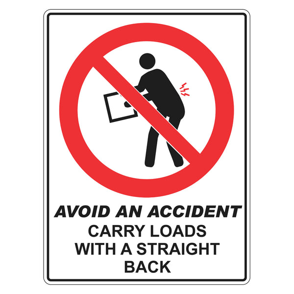 Prevent Back Injury Sign - Bend Knees To Lift – Safetysigns.com.au