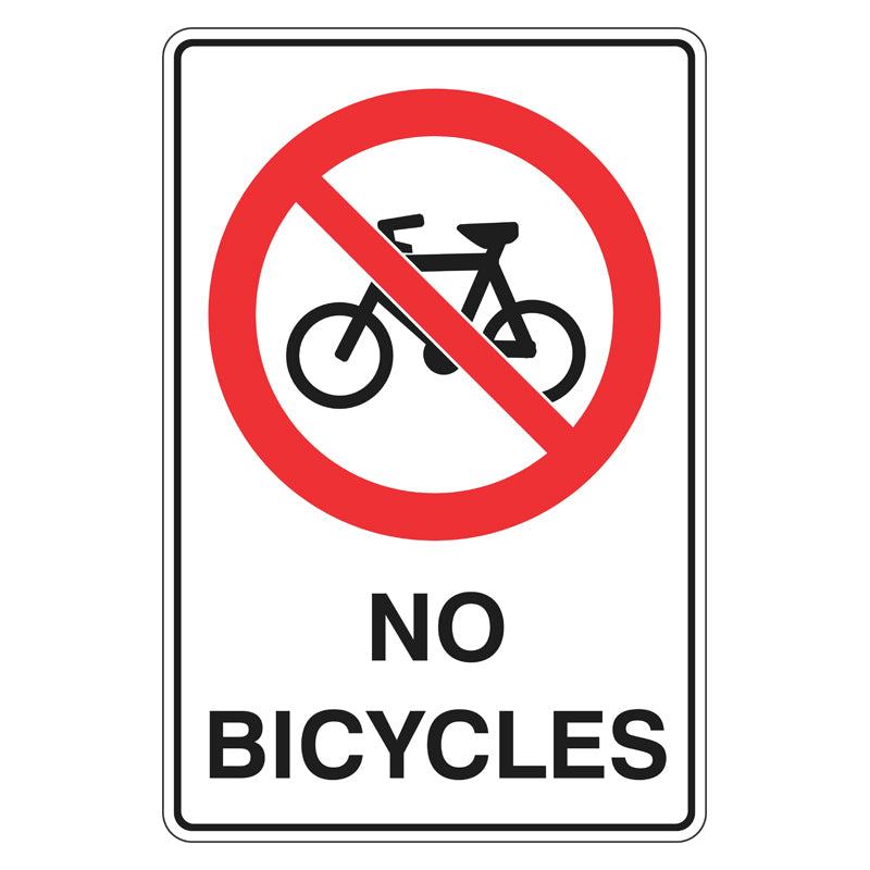 Prohibition Sign - No Bicycles | 300x450mm Metal Safety Sign ...