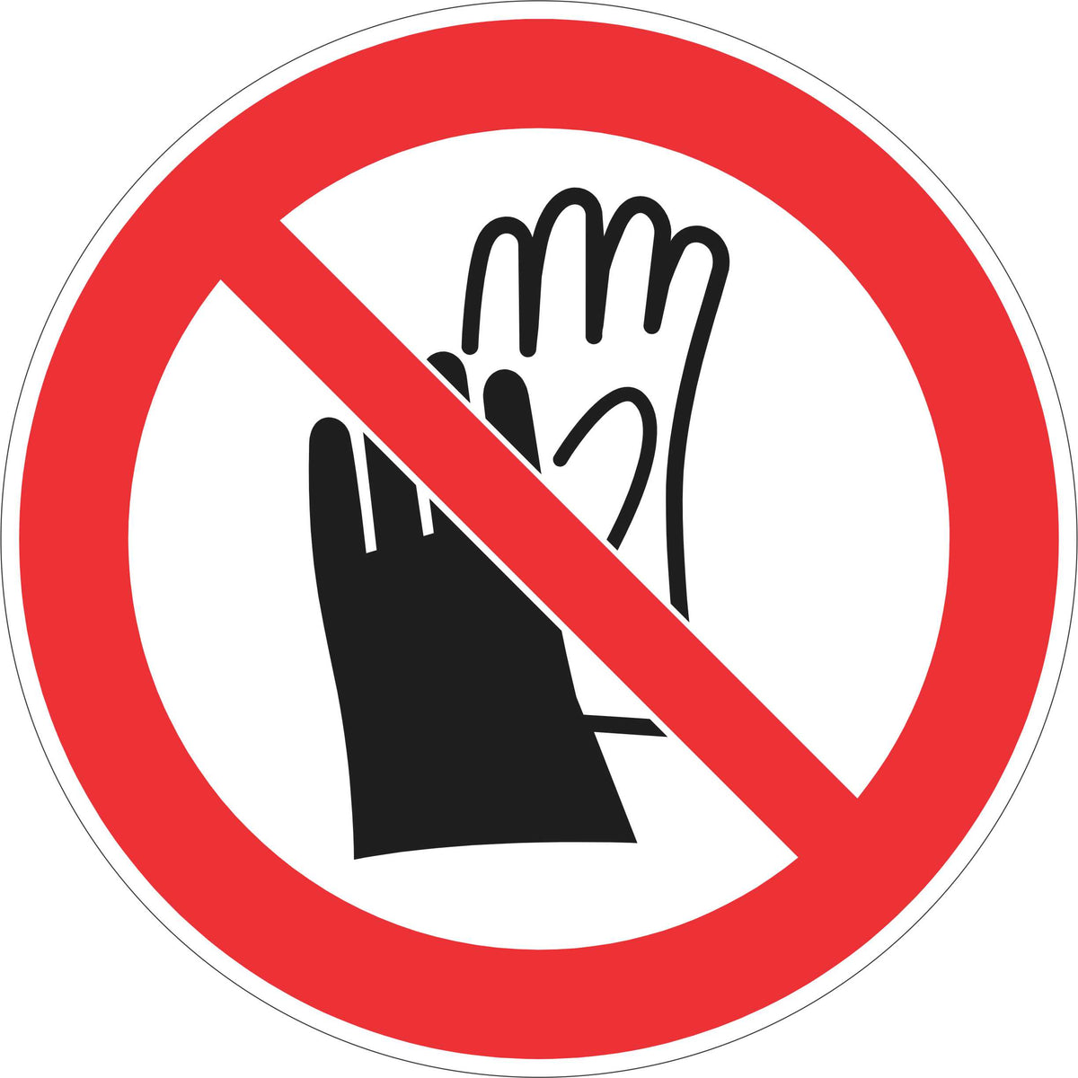 Prohibition Sign - No Gloves — Safetysigns.com.au