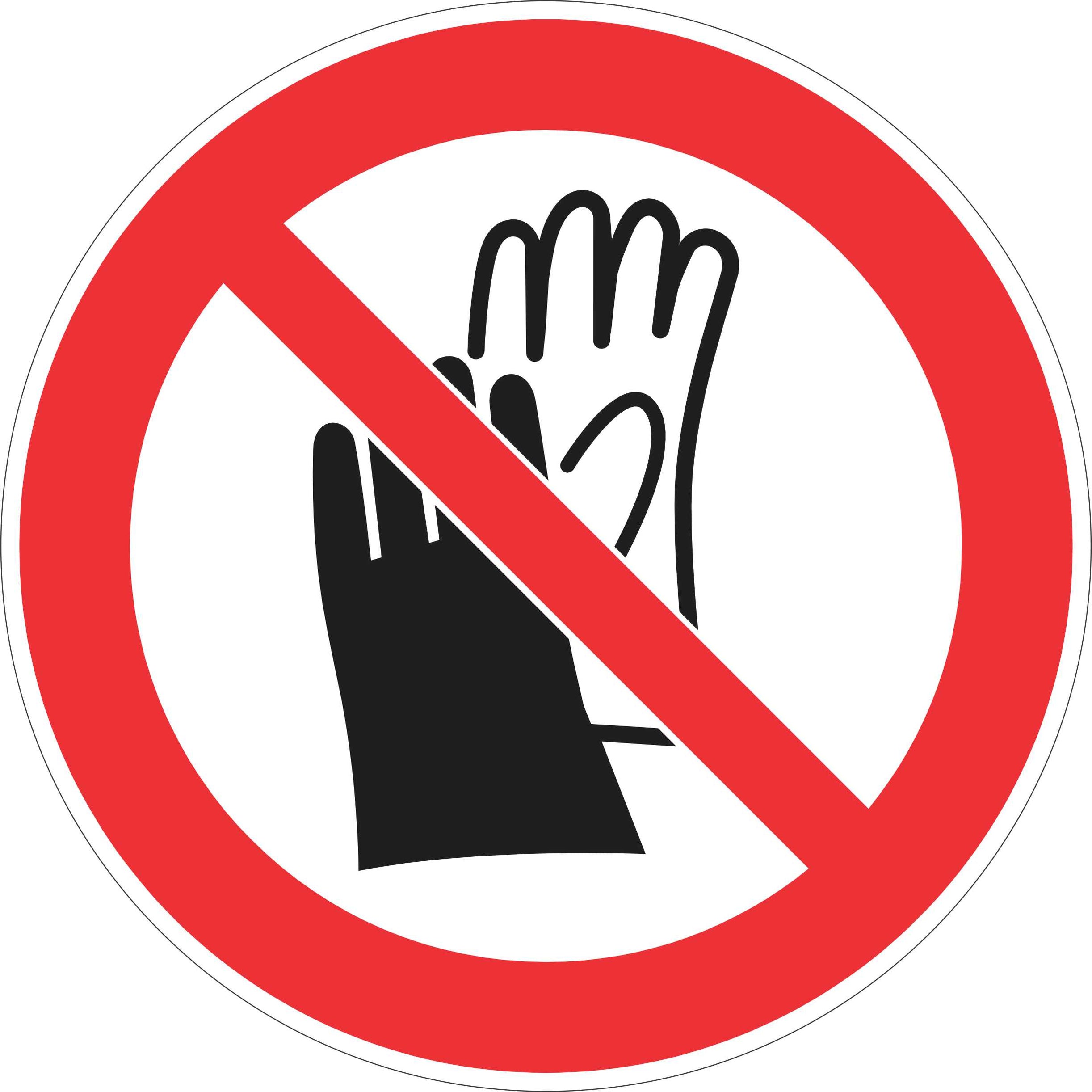 Prohibition Sign - No Gloves — Safetysigns.com.au