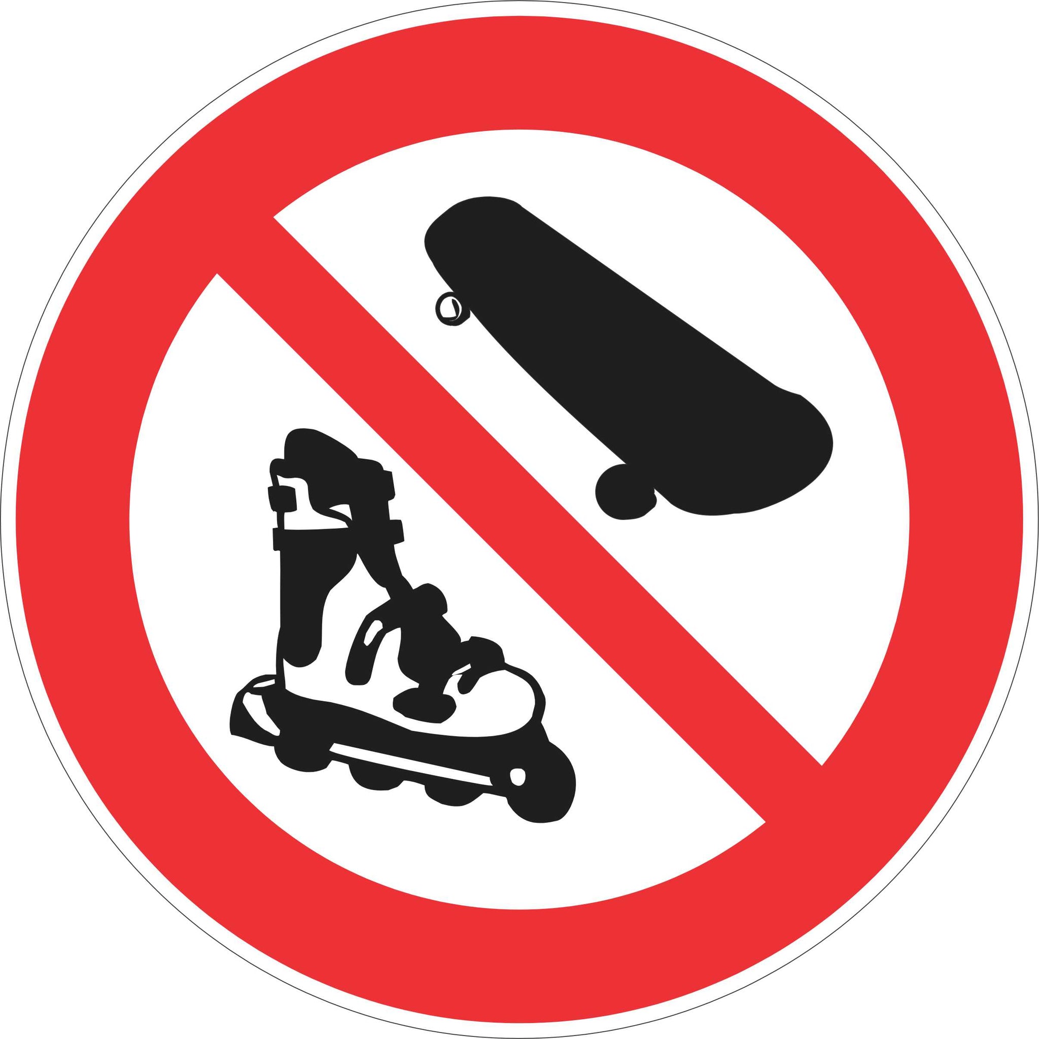 Prohibition Sign - No Skateboards / Rollerblades – Safetysigns.com.au