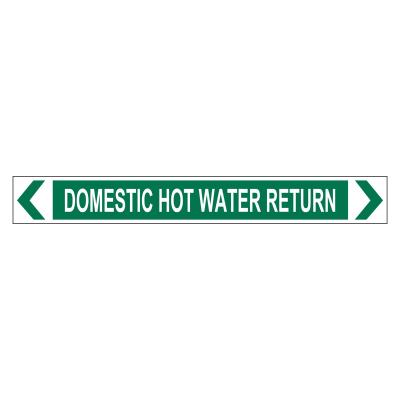 Pipe Marker - Domestic Hot Water Return — Safetysigns.com.au