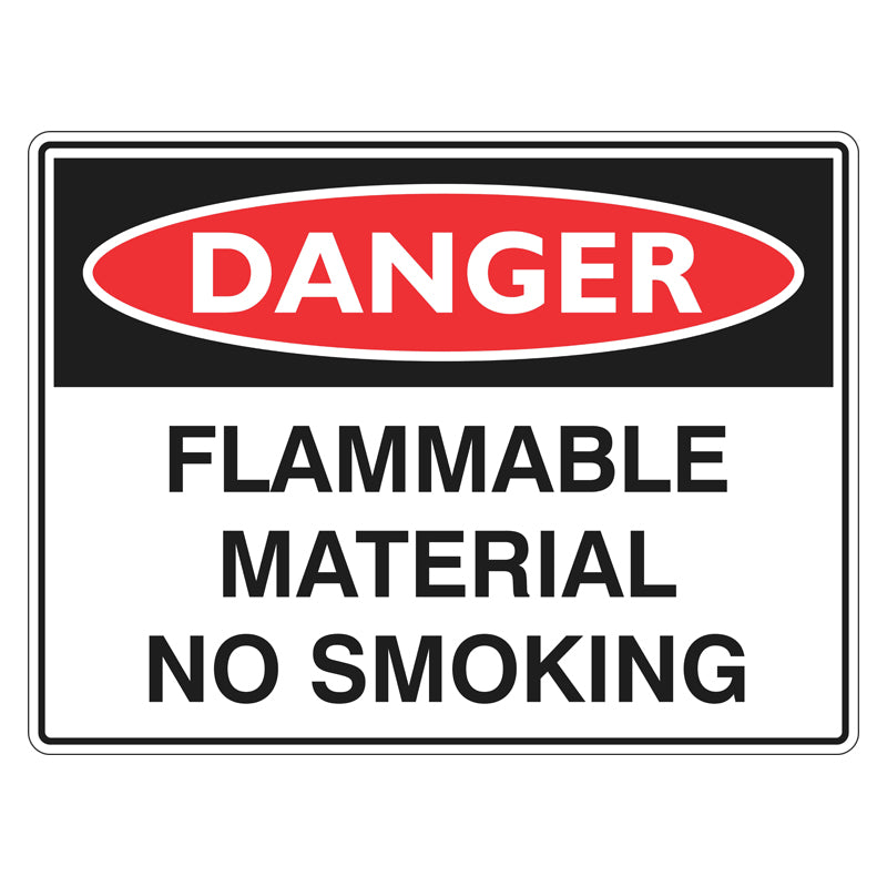 Danger Sign - Flammable Material No Smoking – Safetysigns.com.au