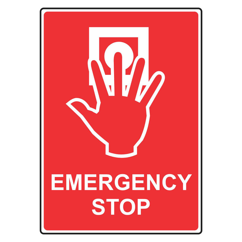 Emergency Sign - Emergency Stop — Safetysigns.com.au