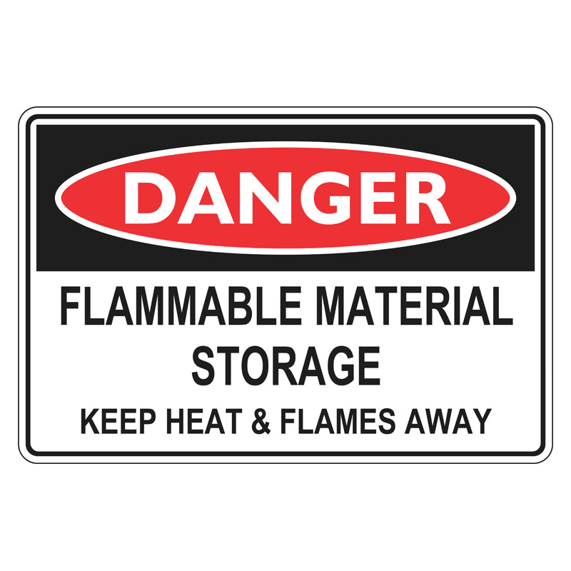 Danger Sign - Flammable Material Storage Keep Heat Away – Safetysigns ...