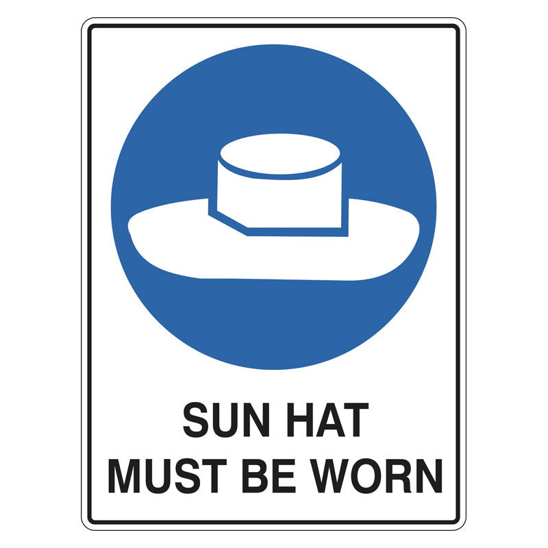 Sun Safety Sign - Sun Hat Must Be Worn — Safetysigns.com.au