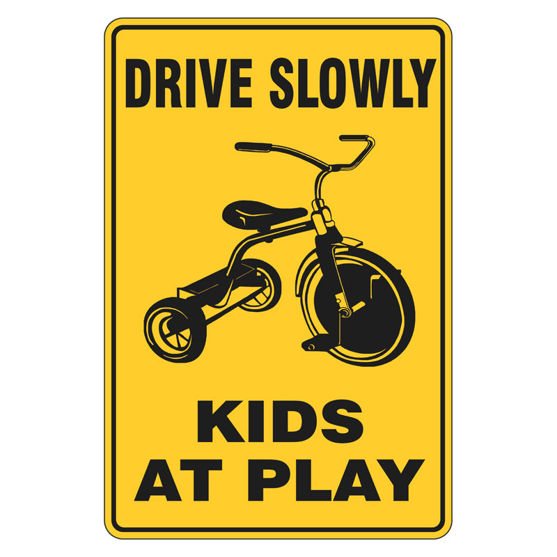 Car Park Sign - Drive Slowly Kids At Play — Safetysigns.com.au