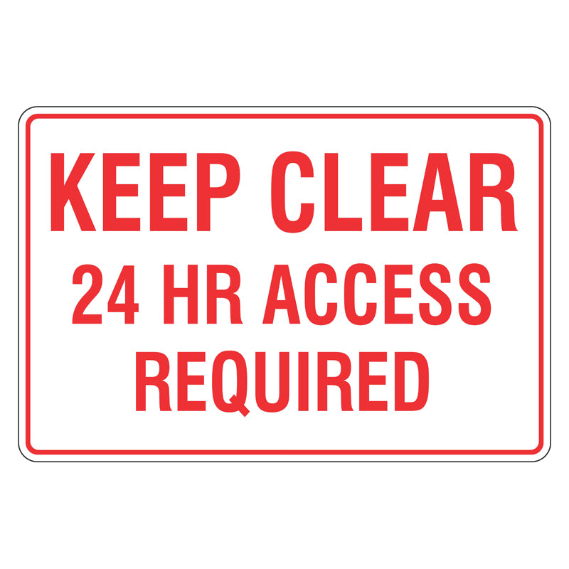 Car Park Sign - Keep Clear 24 Hr Access Required — Safetysigns.com.au