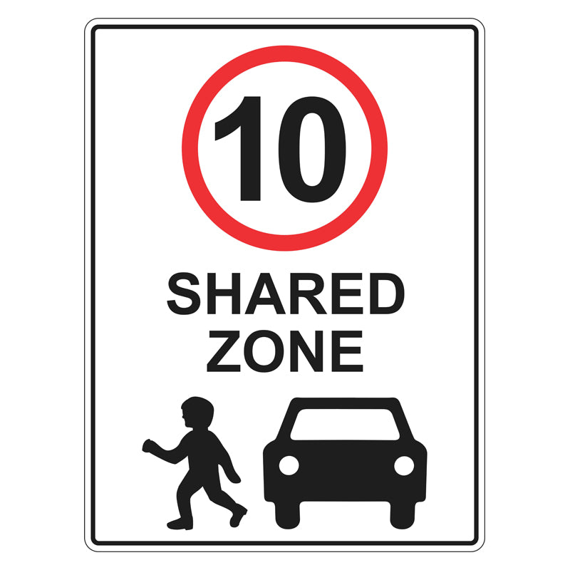 Speed Limit Sign - 10 km Shared Zone — Safetysigns.com.au