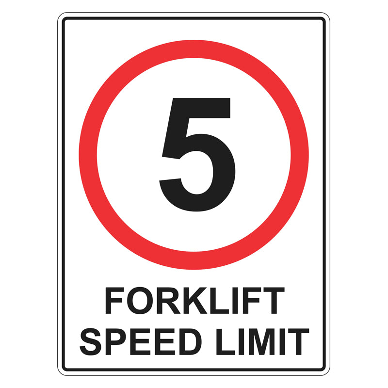 Speed Limit Sign - 5km Forklift — Safetysigns.com.au