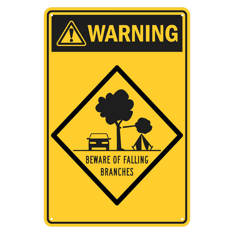 Warning Sign - Beware Of Falling Branches 300x450mm Metal — Safetysigns ...