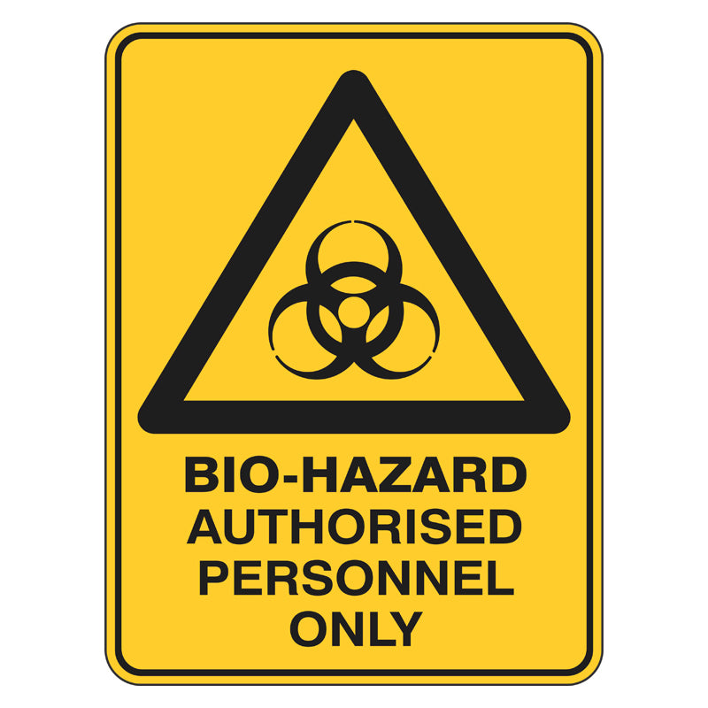 Warning Sign - Bio-Hazard Authorised Personnel Only — Safetysigns.com.au