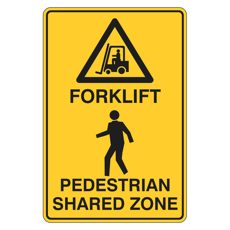 Warning Sign - Forklift Pedestrian Shared Zone – Safetysigns.com.au