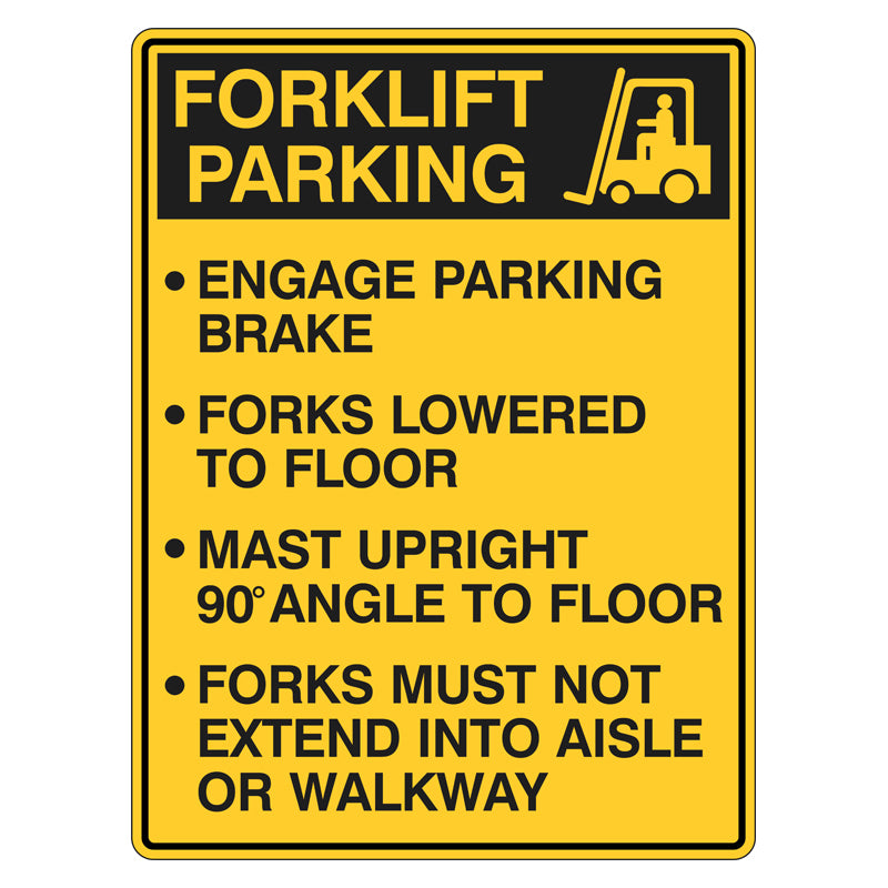 Warning Sign - Forklift Parking – Safetysigns.com.au