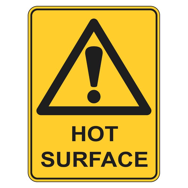 Warning Sign - Hot Surface | 450x600mm Class 1 Reflective Metal Safety ...