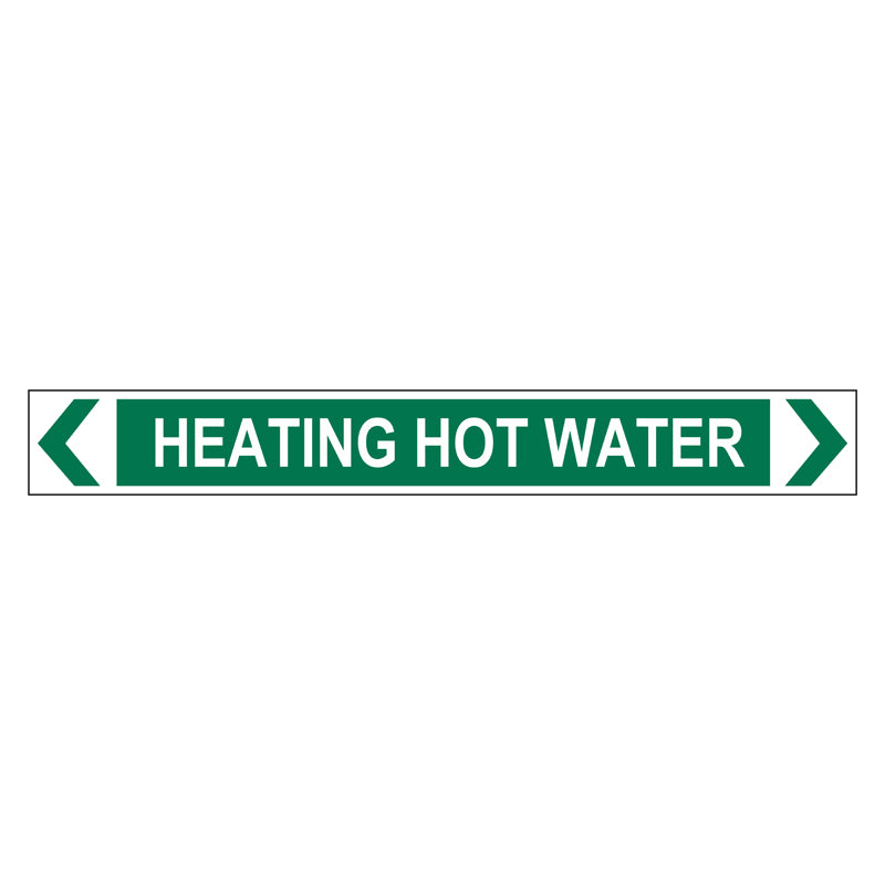 Pipe Marker - Heating Hot Water — Safetysigns.com.au
