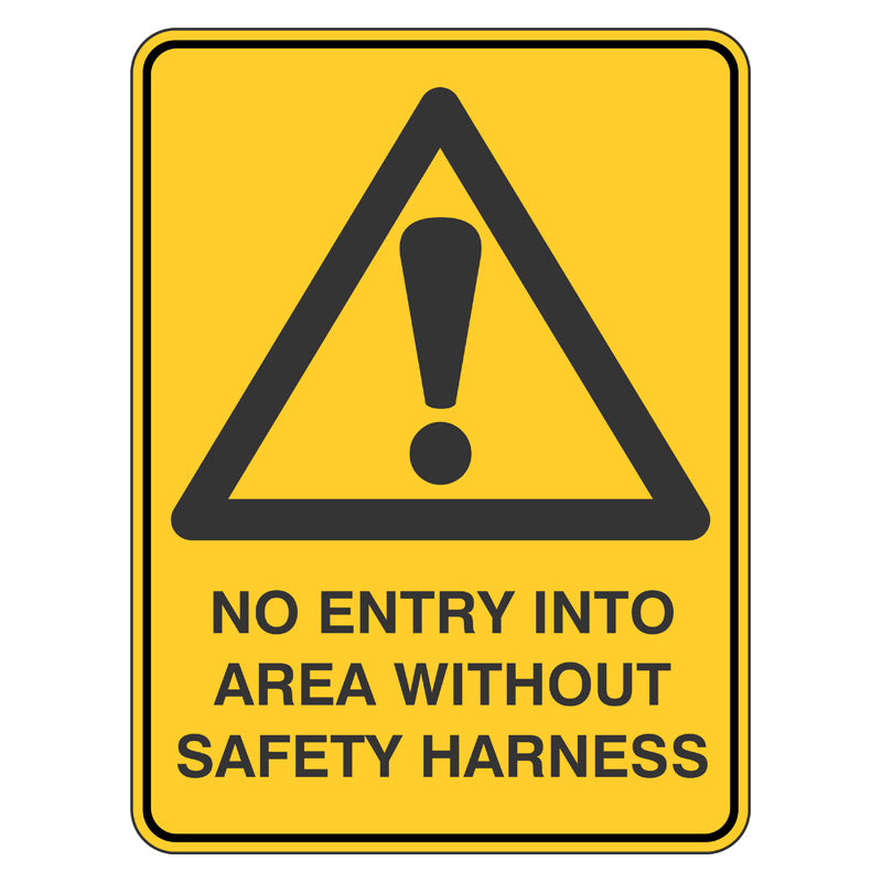 Warning Sign - No Entry Into Area Without Safety Harness — Safetysigns ...