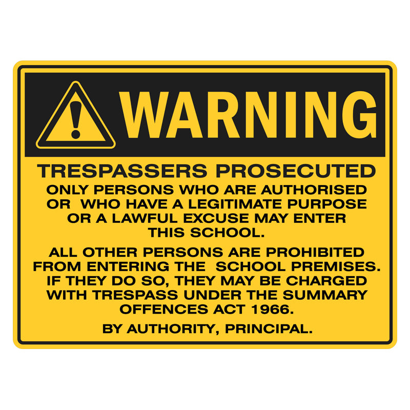 Warning Sign - Trespassers Prosecuted 450x600mm - Metal — Safetysigns ...