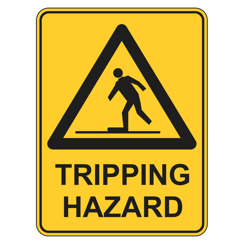 Warning Sign - Tripping Hazard 225x300mm - Metal — Safetysigns.com.au
