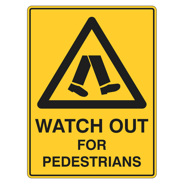 Box Edge Sign - Pedestrians Watch Your Step – Safetysigns.com.au