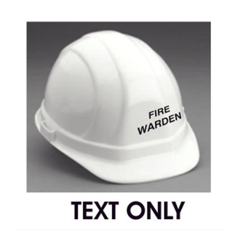 Hard Hat Text - Fire Warden – Safetysigns.com.au